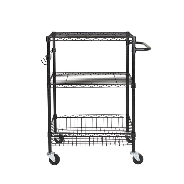 Hyper Tough 3-Tier New Multipurpose Rolling Cart, Black Color, 495lbs ...