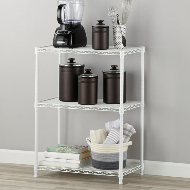 Hyper Tough 3 Tier Wire Shelving Unit,13.4"Dx23.2"Wx30.6"H, White ...