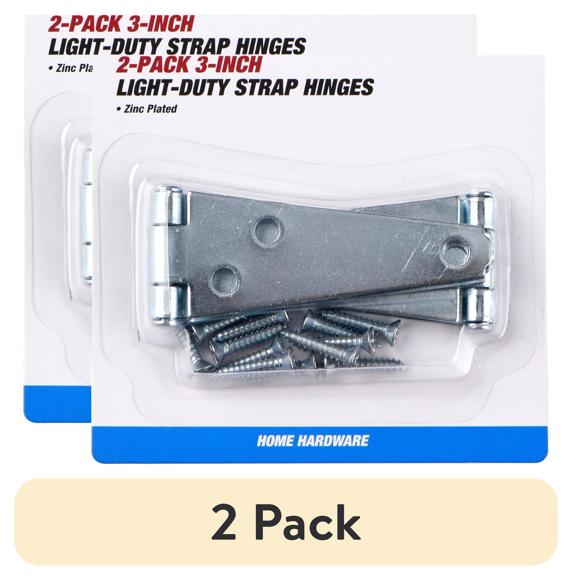 (2 pack) Hyper Tough 3 in. Light Strap Hinge, Zinc Plated (2 Pack ...