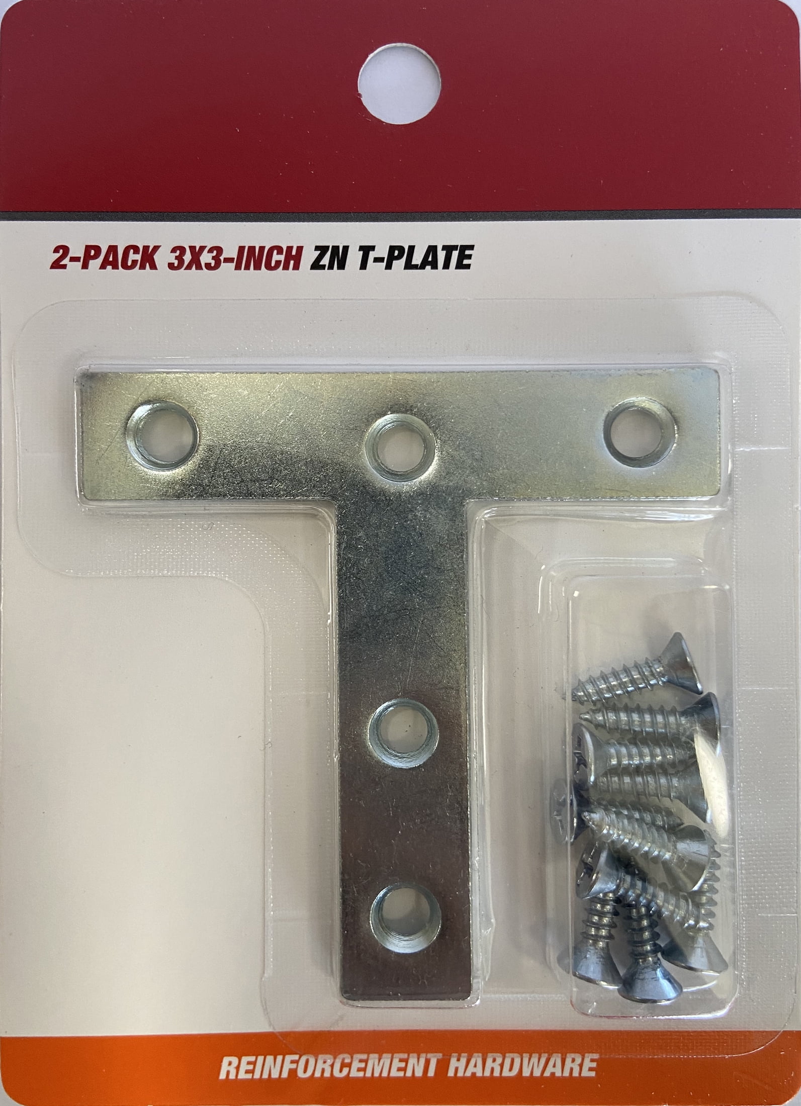 Hyper Tough 3 in. x 3 in. Tee Plate, Zinc Plated (2 Pack) - Walmart.com