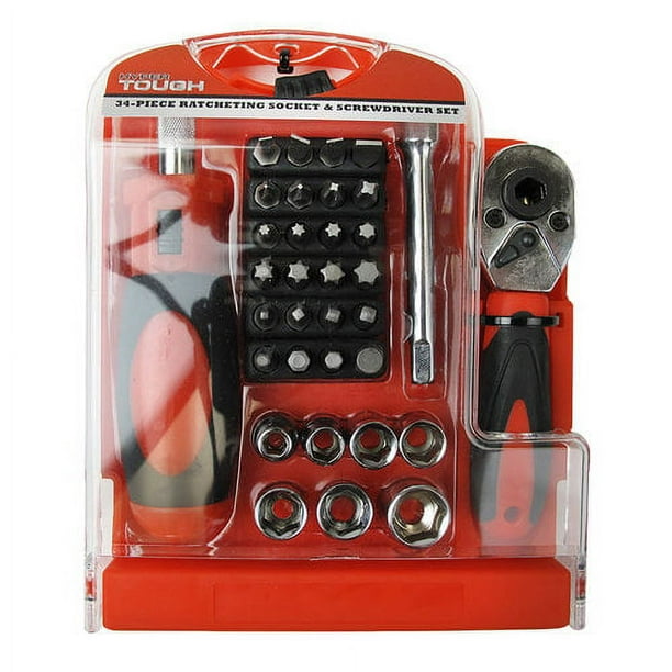 Hyper Tough 34-Piece Ratcheting Socket Set - Walmart Business Supplies