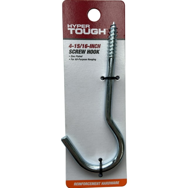 Hyper Tough 4-15/16 in. Screw Hook, Zinc Plated - Walmart.com