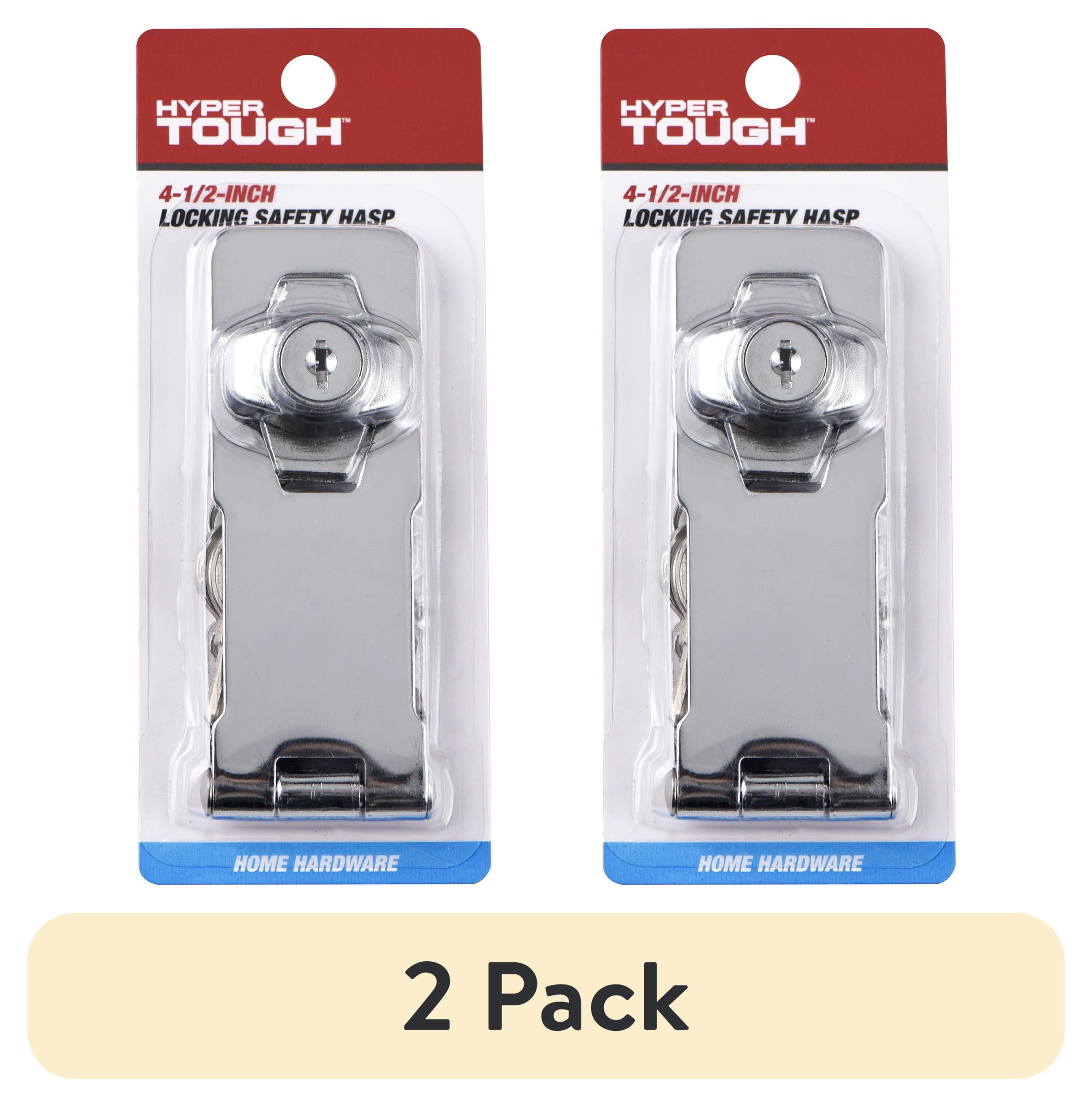 (2 pack) Hyper Tough 4.5 inch. New Steel Locking Safety Hasp, Chrome ...