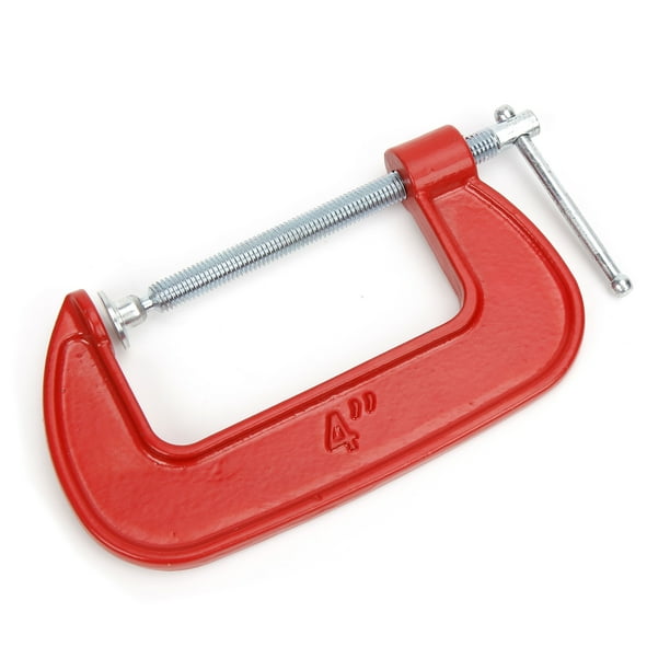 Hyper Tough 4-Inch C-Clamp with Steel Threaded Screw and Swivel Jaw Pad ...