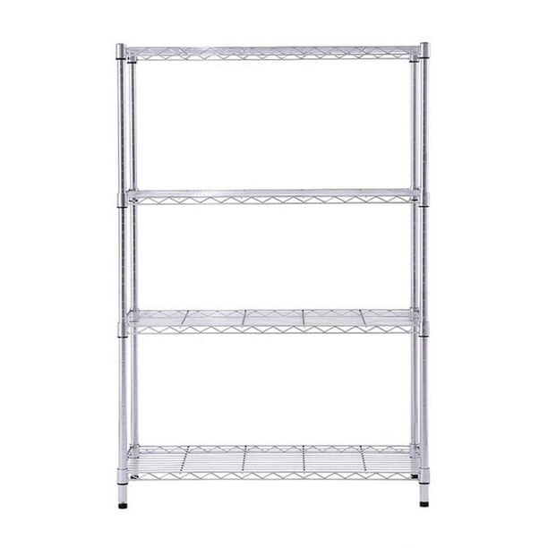 Hyper Tough 4 Tier Wire Shelf Unit, Chrome, 1400 lb. Capacity, Adult ...