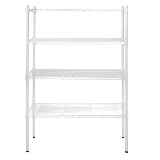 Hyper Tough 4-Tier Wire Shelf Unit, White, Garage Storage, Storage Rack ...