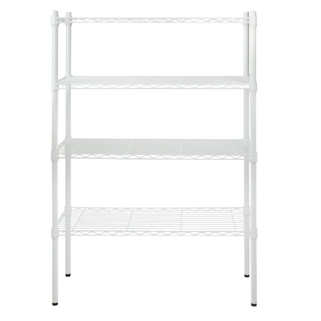 Hyper Tough Wire Shelf Unit, 4 Tier, White, Storage Rack, Garage ...