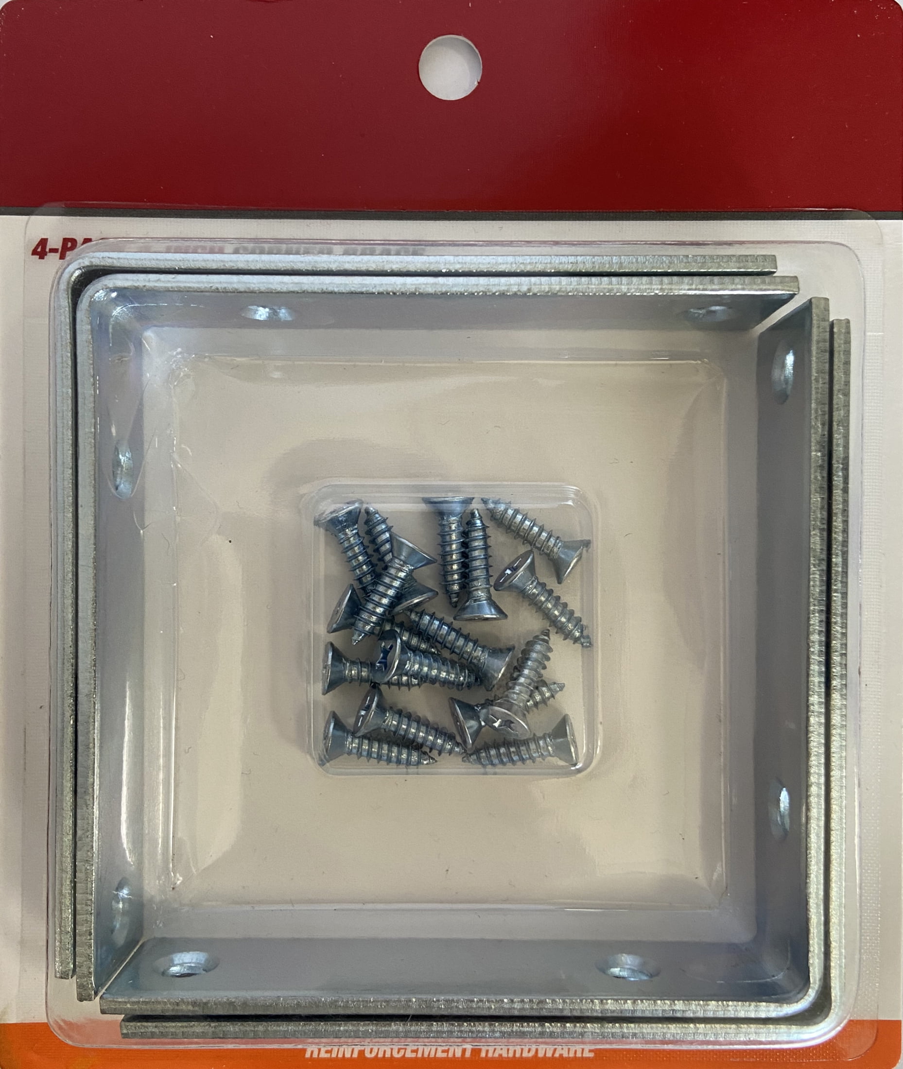 Hyper Tough 4 x 4 Inch Corner Brace, Steel, Zinc Plated (4 Pack ...