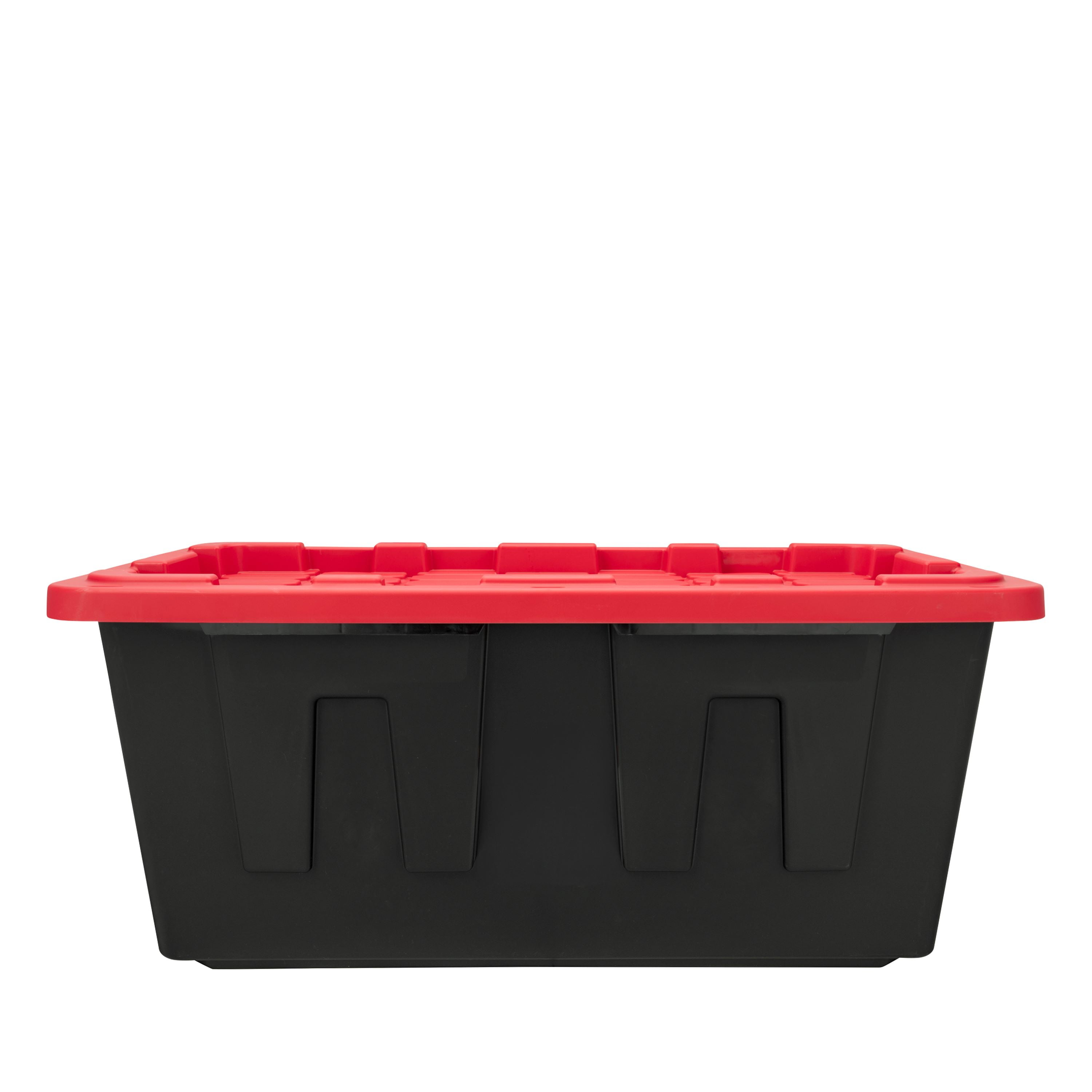 Hyper Tough 40 Gallon Snap Lid Plastic Storage Bin, Black/Red - Walmart.com