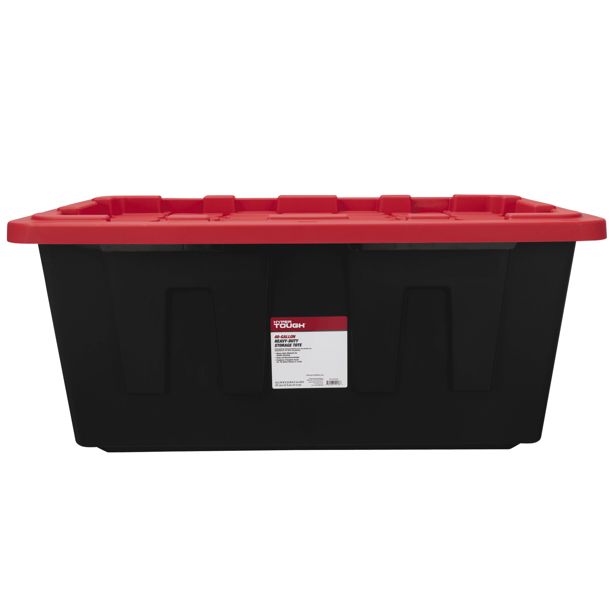 Hyper Tough 40 Gallon Snap Lid Plastic Storage Bin Container, Black ...