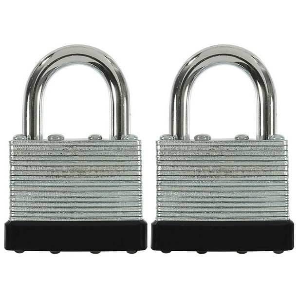 Hyper Tough 40mm Laminated Steel Padlock with 7/8-inch Shackle - 2 Pack ...