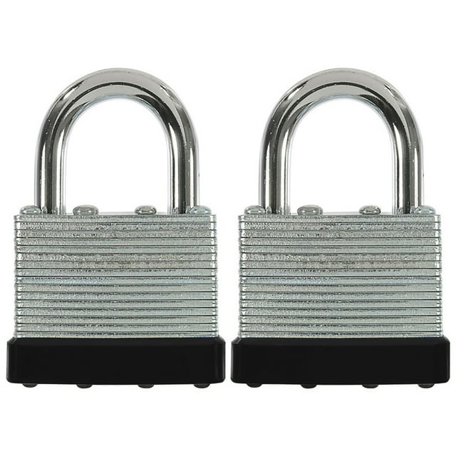 Hyper Tough 40mm Laminated Steel Padlock with 7/8in Shackle, 2 Pack ...
