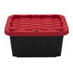 Hyper Tough 12 Gallon Snap Lid Storage Bin, Black/Red Lid, Set of 4 ...