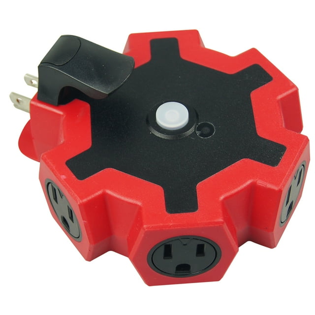 Hyper Tough 5-Outlet Outdoor Extension Cord Power Adapter with Safety ...