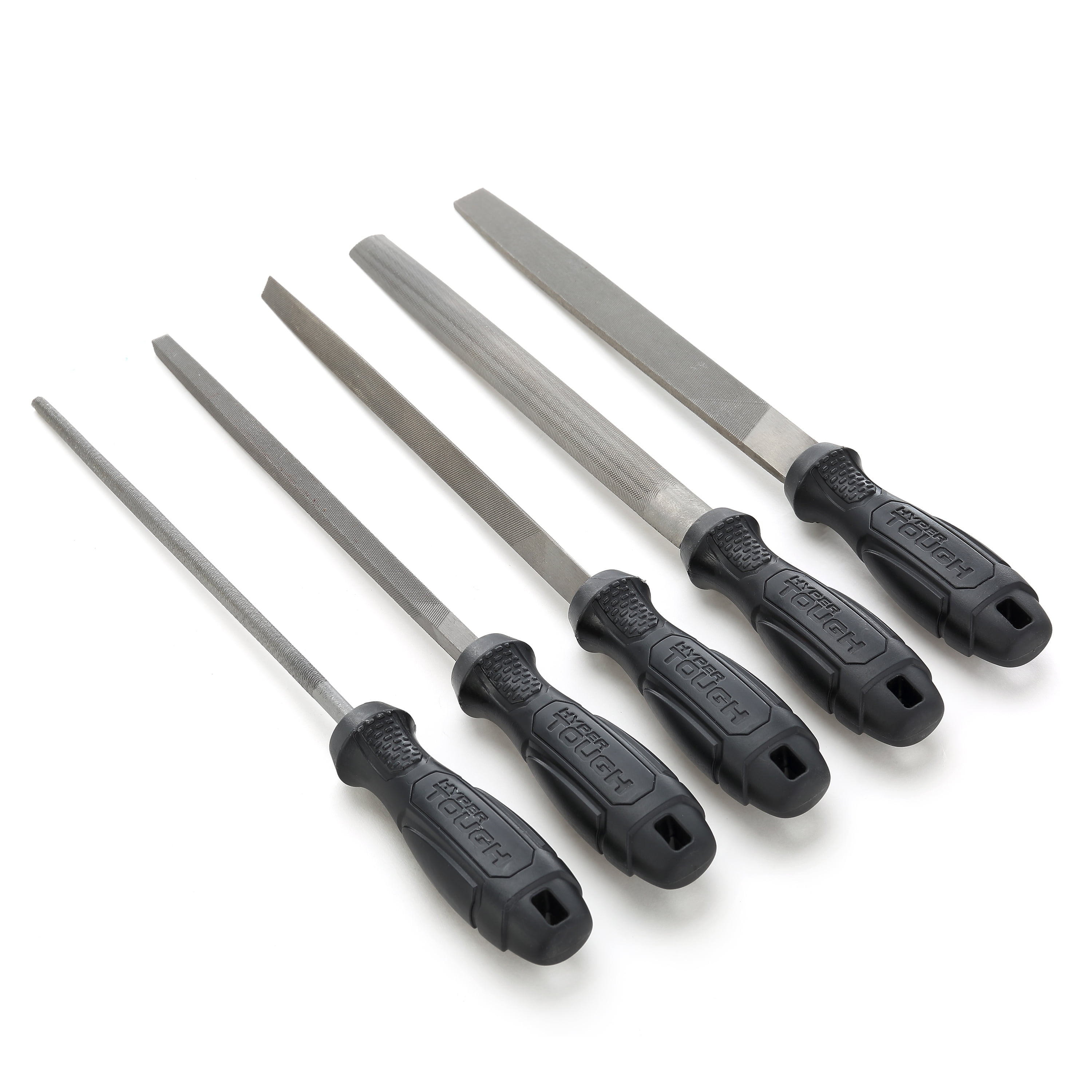 Hyper Tough 5-Piece 8-Inch Hand File Set for Metal Shaping, Deburring ...