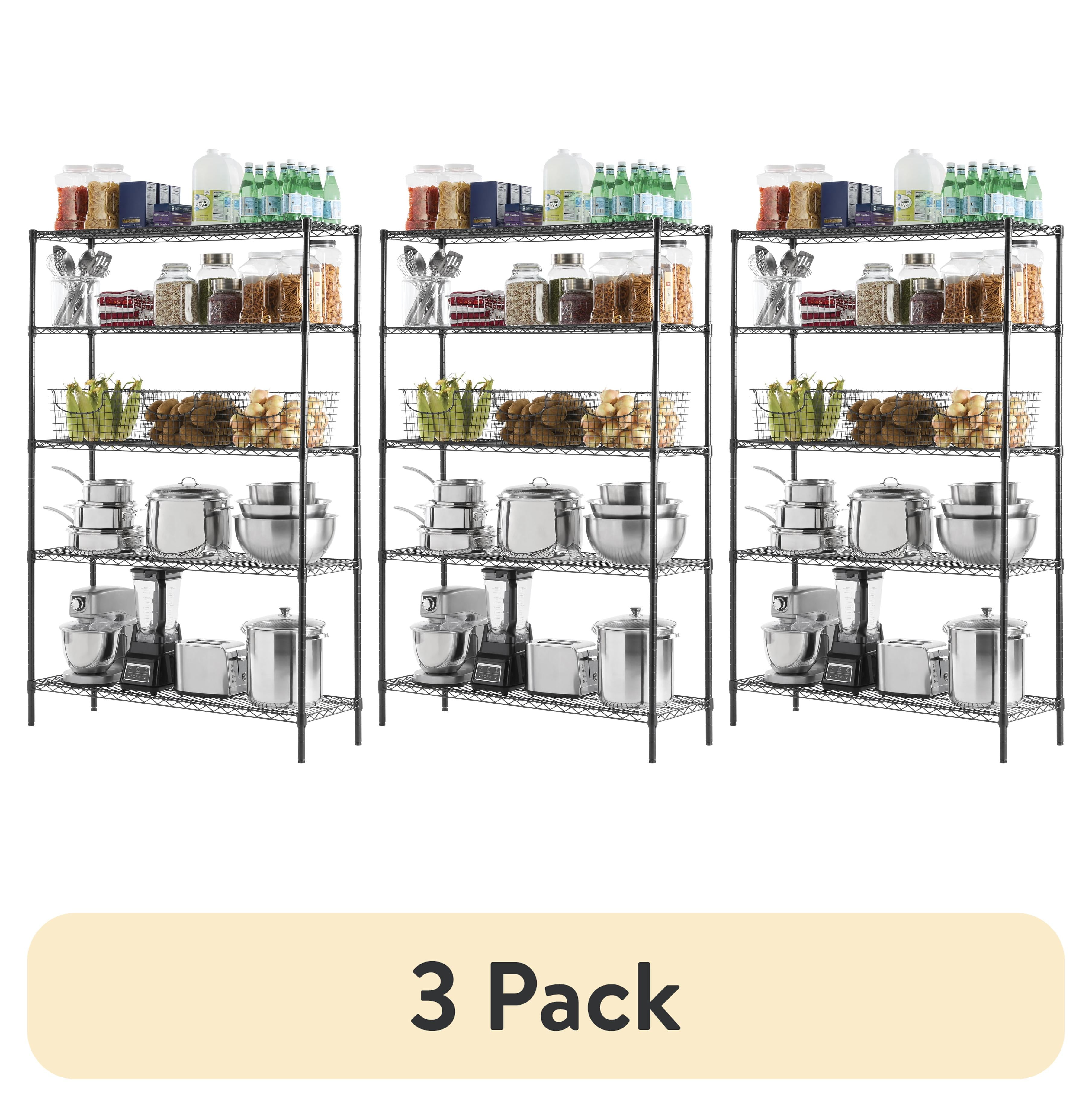 (3 pack) Hyper Tough 5-Tier Multipurpose Wire Shelving Rack, Black ...