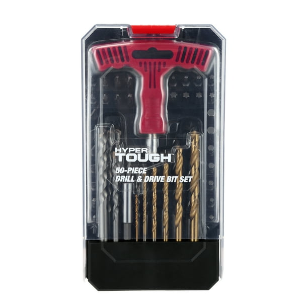 Hyper Tough 50 Piece Drill Bit & Drive Bit Set, Material - Walmart ...