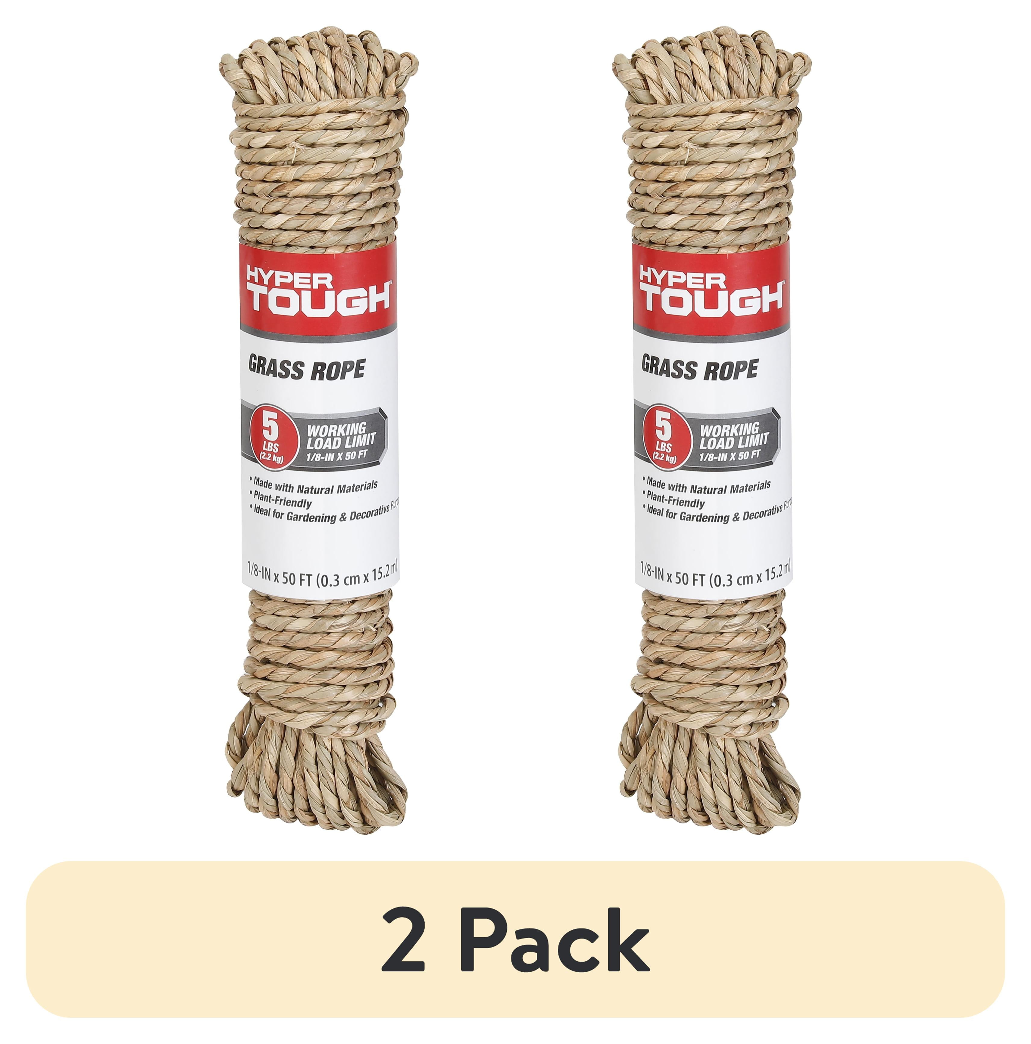 (2 pack) Hyper Tough 50ft Grass Rope, Brown, 18 lb Working Load Limit ...