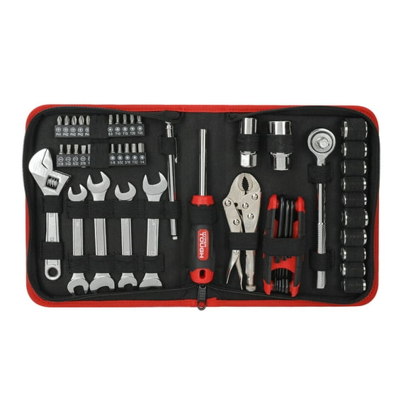 Hyper Tough 54 Piece Auto Tool Kit, Includes Wrenches, Ratchet, Sockets, Screwdriver Bits and ...