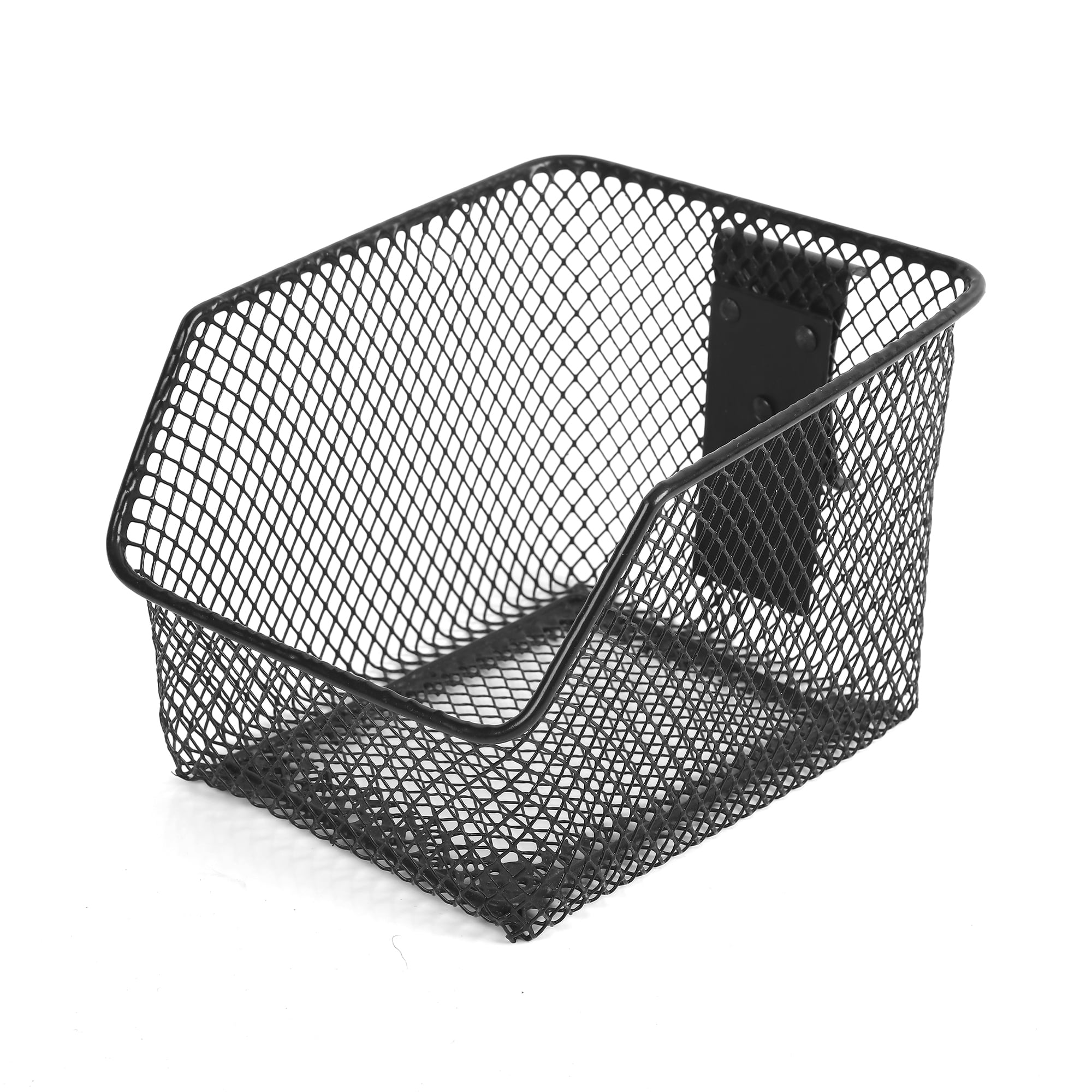 Hyper Tough 6 1/2-inch Metal Mesh Basket for Snap Rail System, Black, 5 ...