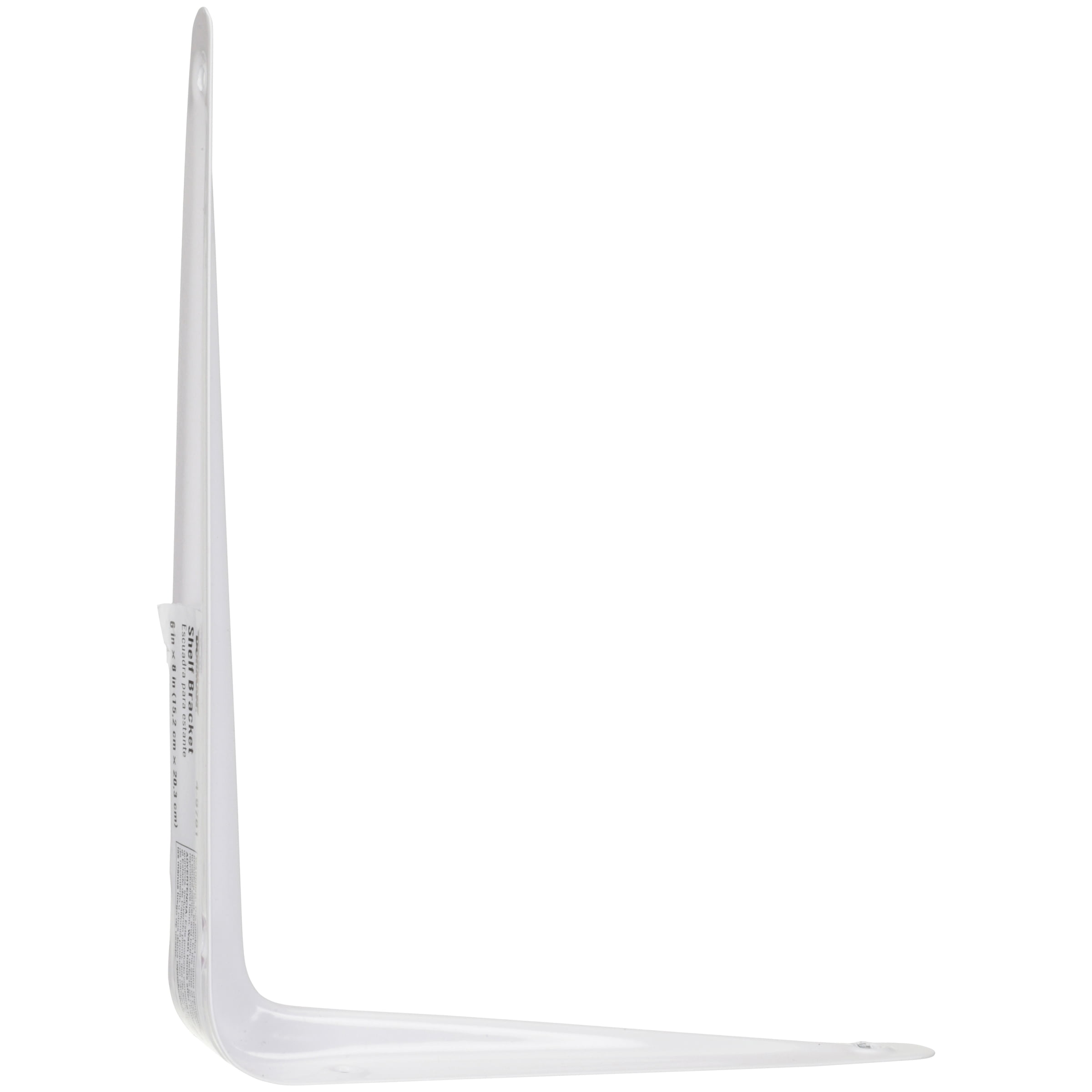 Hyper Tough 6" in x 8" in Shelf Bracket, White, Pre-Drilled Holes ...