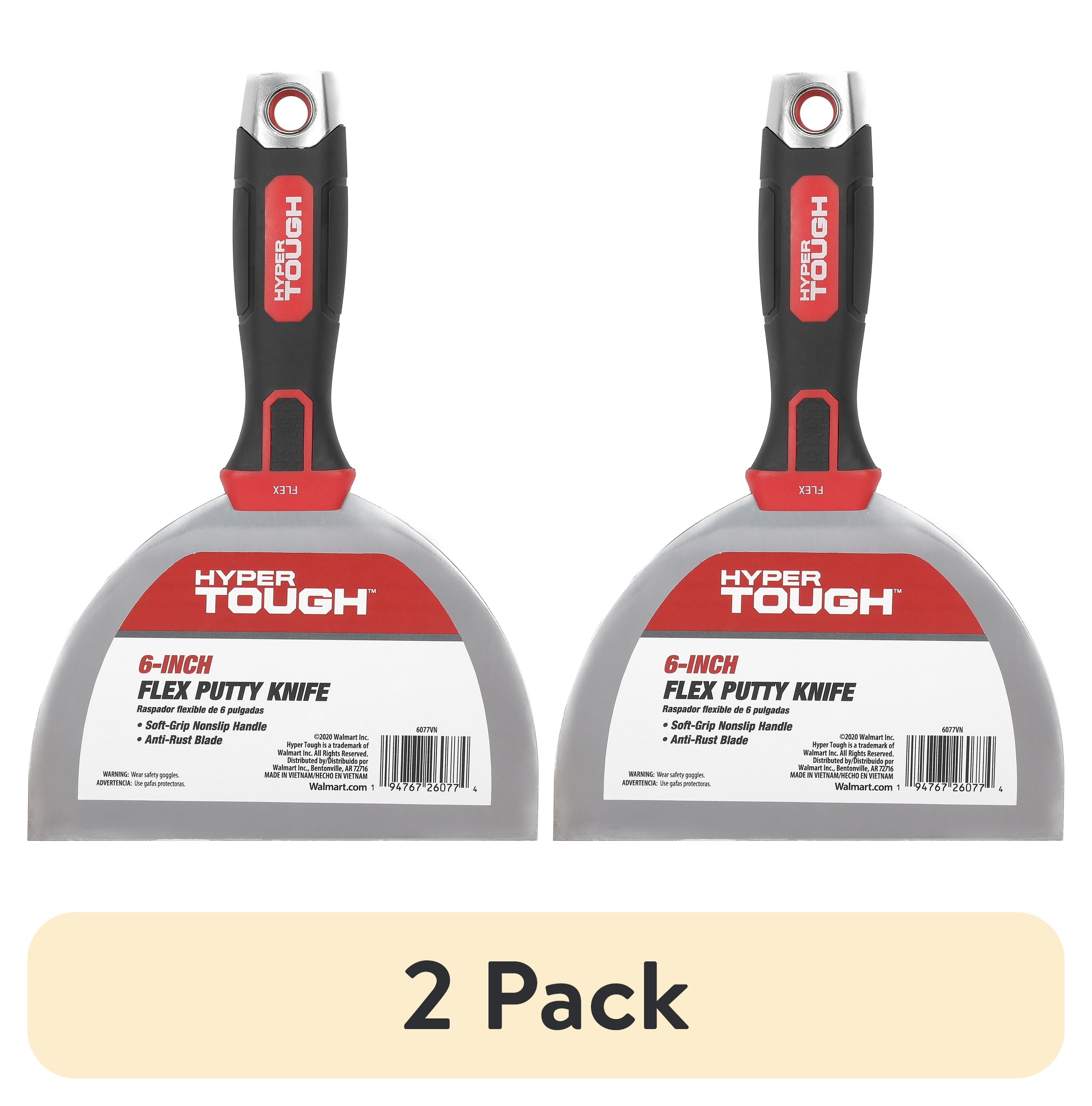 (2 pack) Hyper Tough 6 inch Soft Grip Flex Steel Putty Knife - Walmart.com