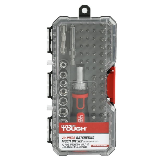 Hyper Tough 70-Piece Socket and Bit Set in Click Fit™ Case, 42035CF ...
