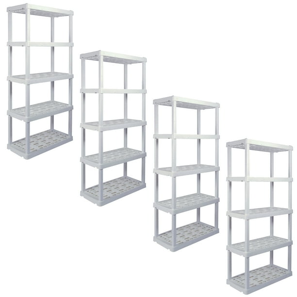 Hyper Tough Plastic Shelves Garage Storage Shelf Rack Multipurpose Home ...