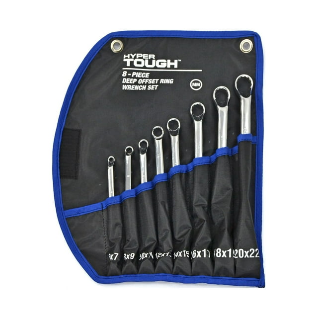 Hyper Tough 8-Piece Metric Deep Offset Ring Wrench Set - Walmart.com