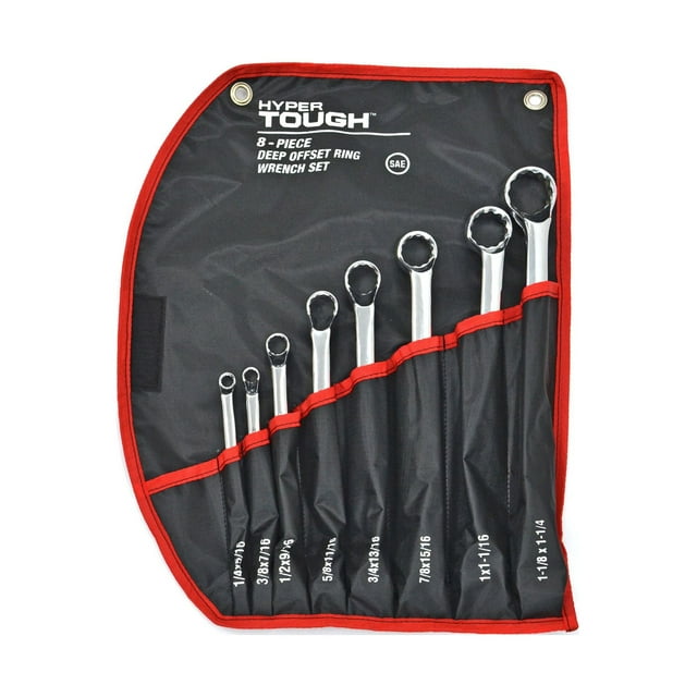 Hyper Tough 8-Piece SAE Deep Offset Ring Wrench Set - Walmart.com