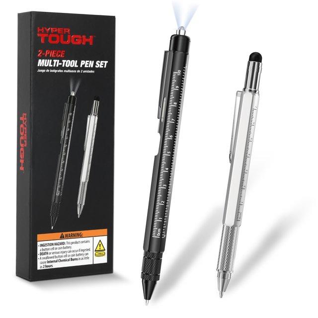 Hyper Tough 8-in-1 Multitool Pen 2-Piece Set - Walmart.com