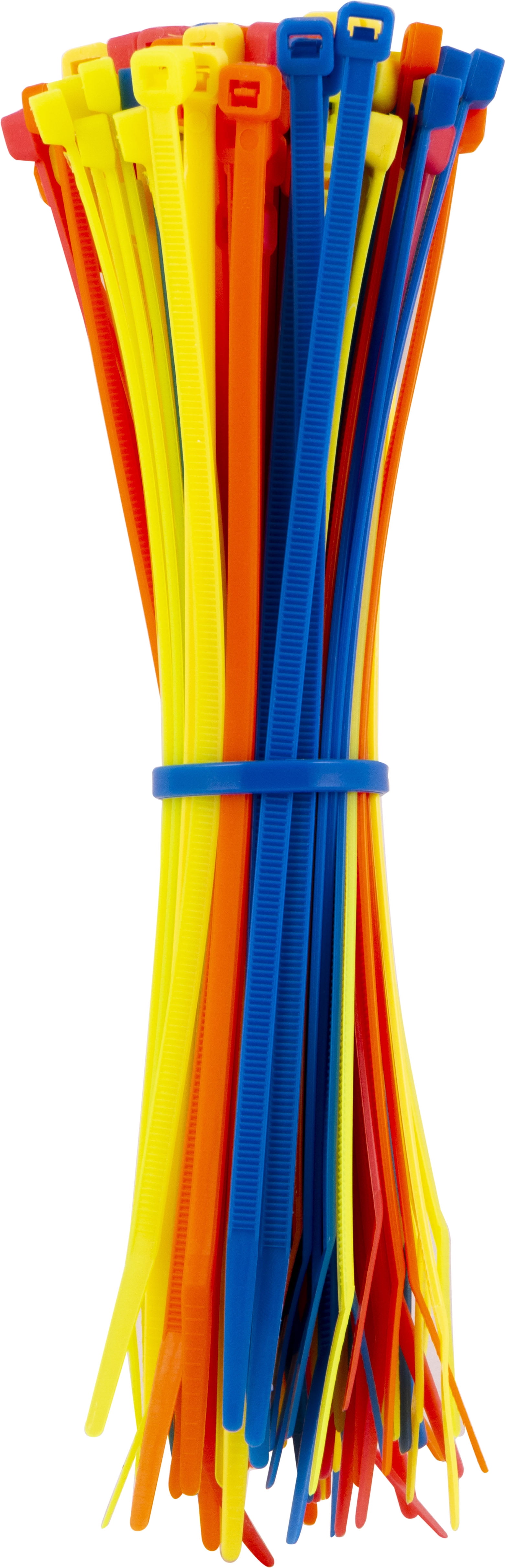 Hyper Tough 8in. Assorted Color Zip Ties 100 Pack, 75lb. Tensile ...