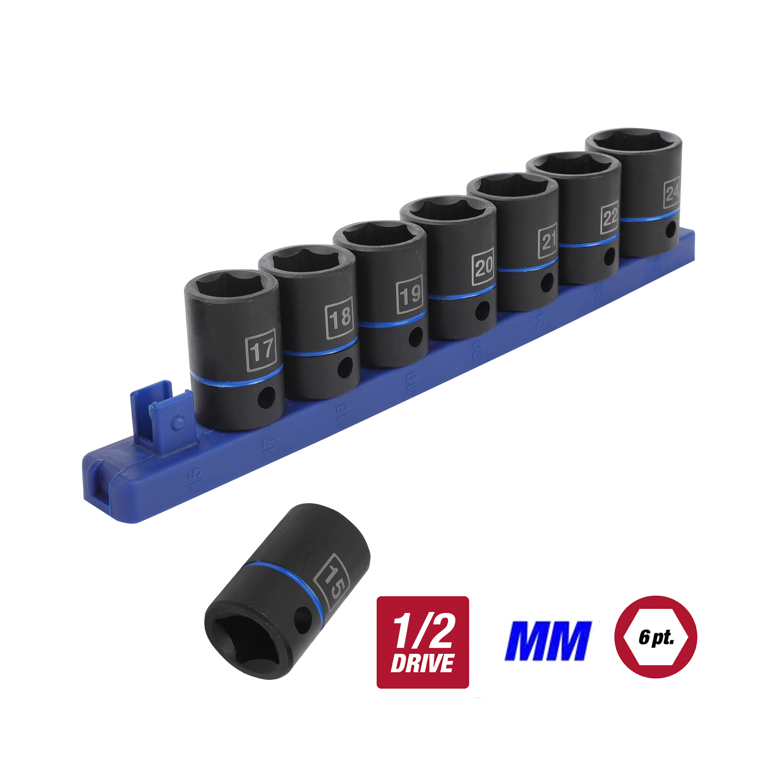 BENTISM Impact Sockets Set 1/2 Inch Drive 26PCS Standard Length Impact Set 6-Point - Walmart.com