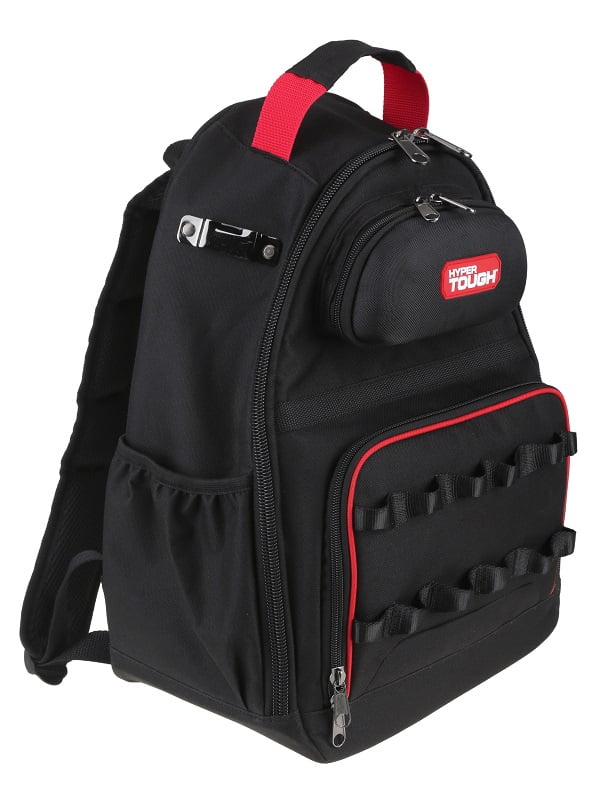 Hyper Tough Black Tool Backpack with Pockets and Loops, Portable Tool ...