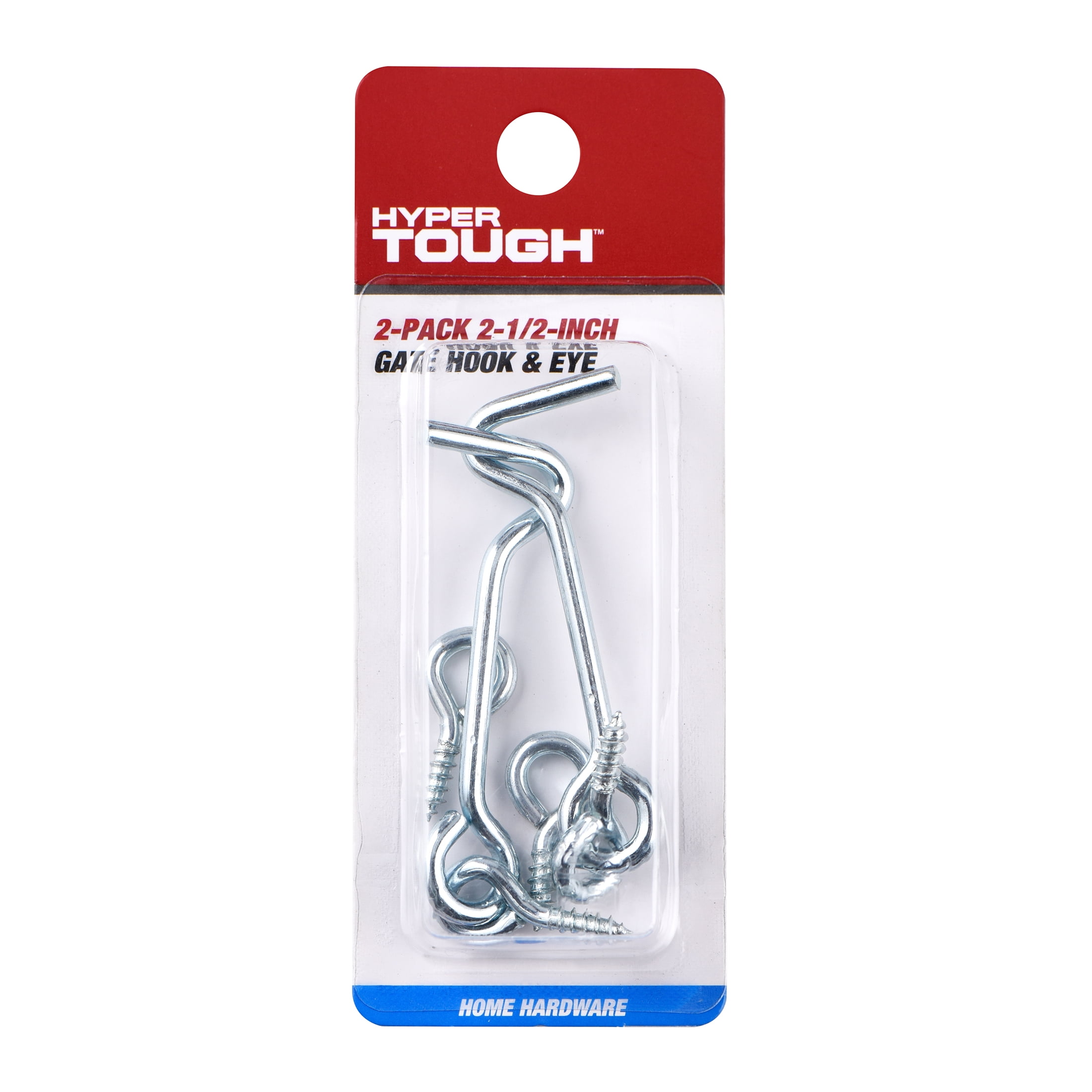 Hyper Tough 2-1/2 in. Zinc Plated Gate Hook and Eye 2 Pack for Doors ...