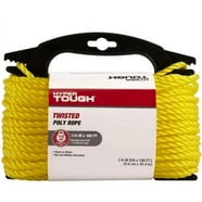 1200 ft Twisted Polypropylene Rope 1/4" Yellow Poly Pro Cord - Walmart.com