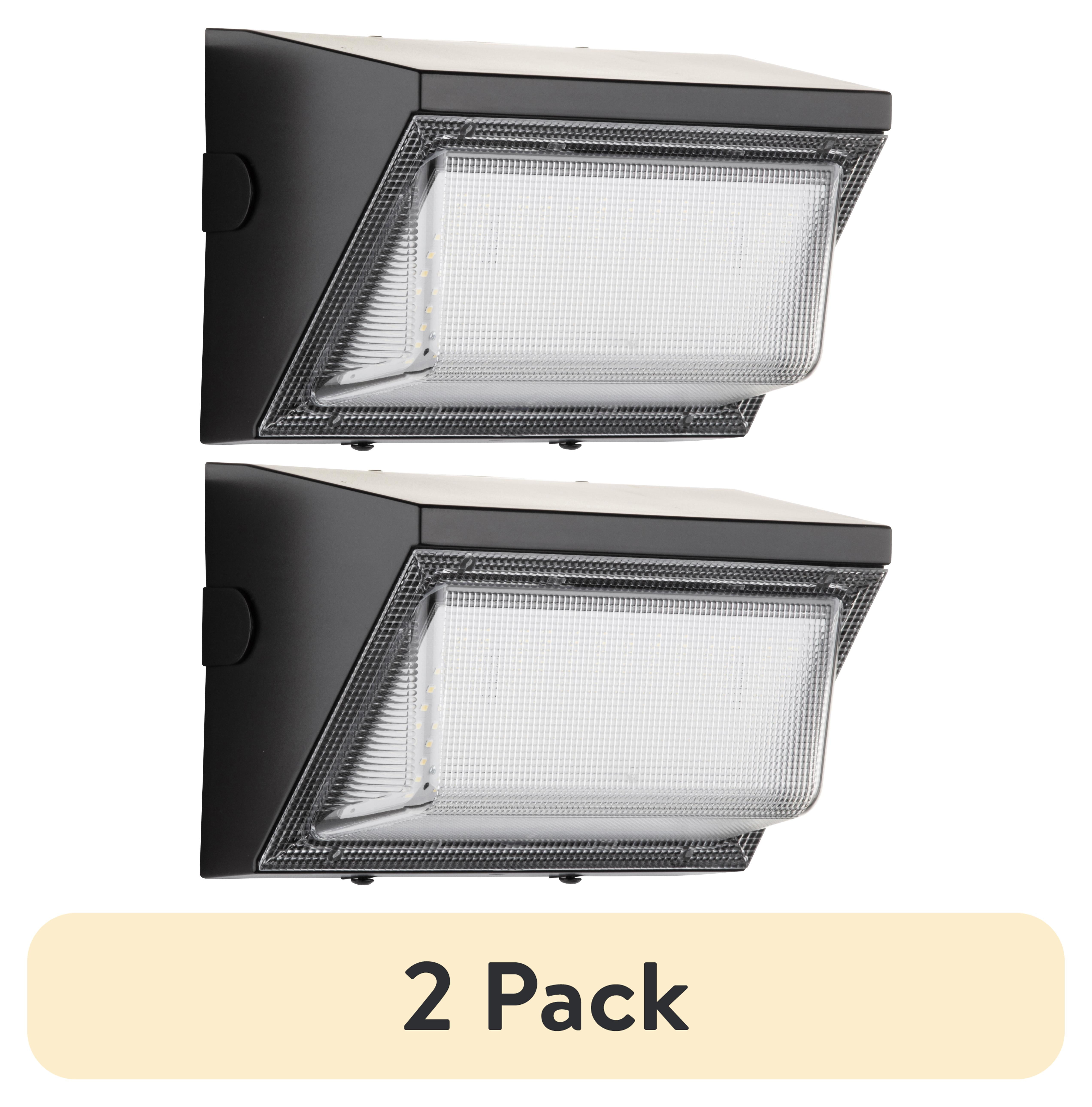 (2 pack) Hyper Tough Direct Wire LED Dusk to Dawn Wall Pack Security ...