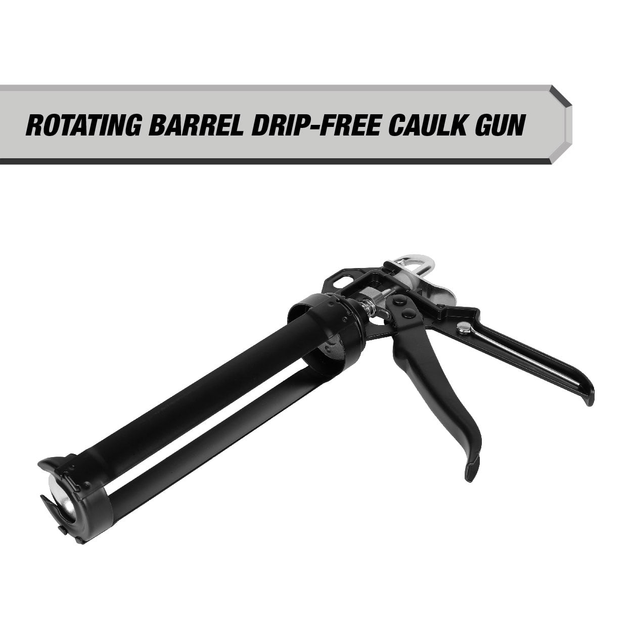 Hyper Tough Caulk Gun with Rotating Barrel, Seal Punch, and Hanging ...