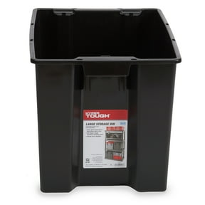 Hyper Tough 40 Gallon Plastic Storage Container with Snap-On Lid Black ...