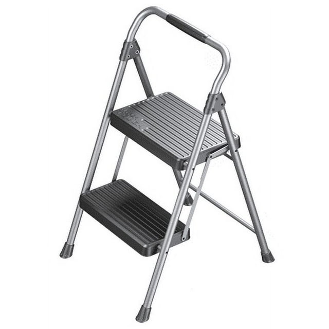 Hyper Tough Gray & Black 2-Step Steel Large Platform & Foldable Step ...