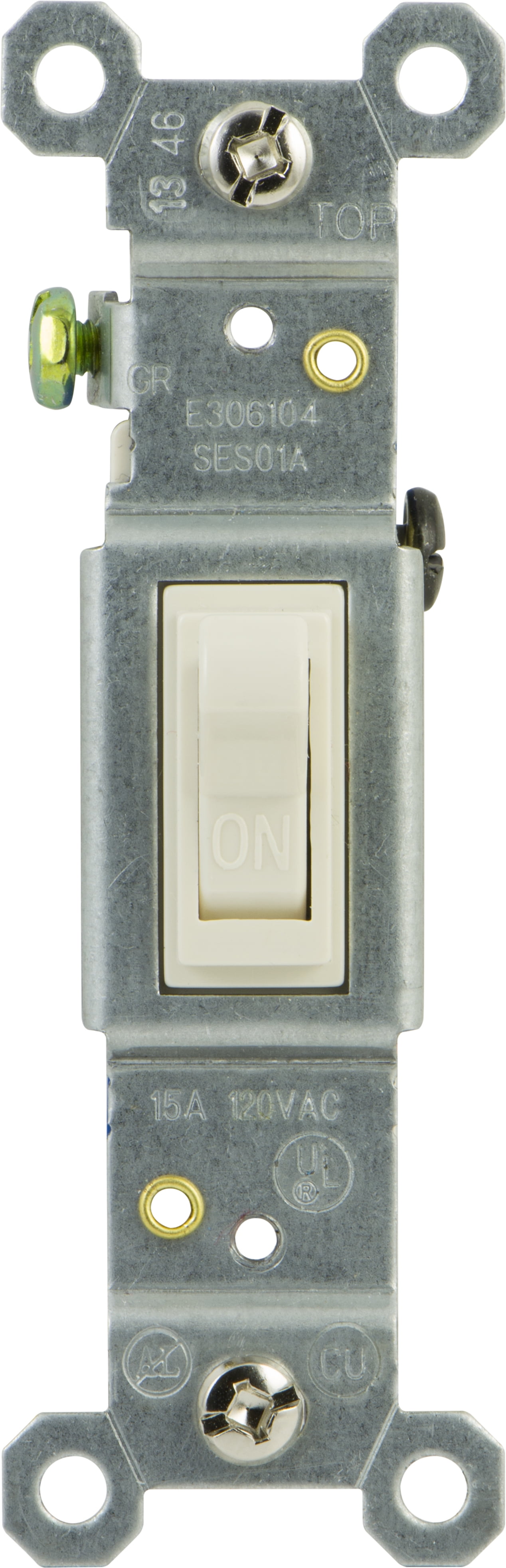 Hyper Tough Grounding Single Pole Switch, Light Almond, 15A, 53140 ...