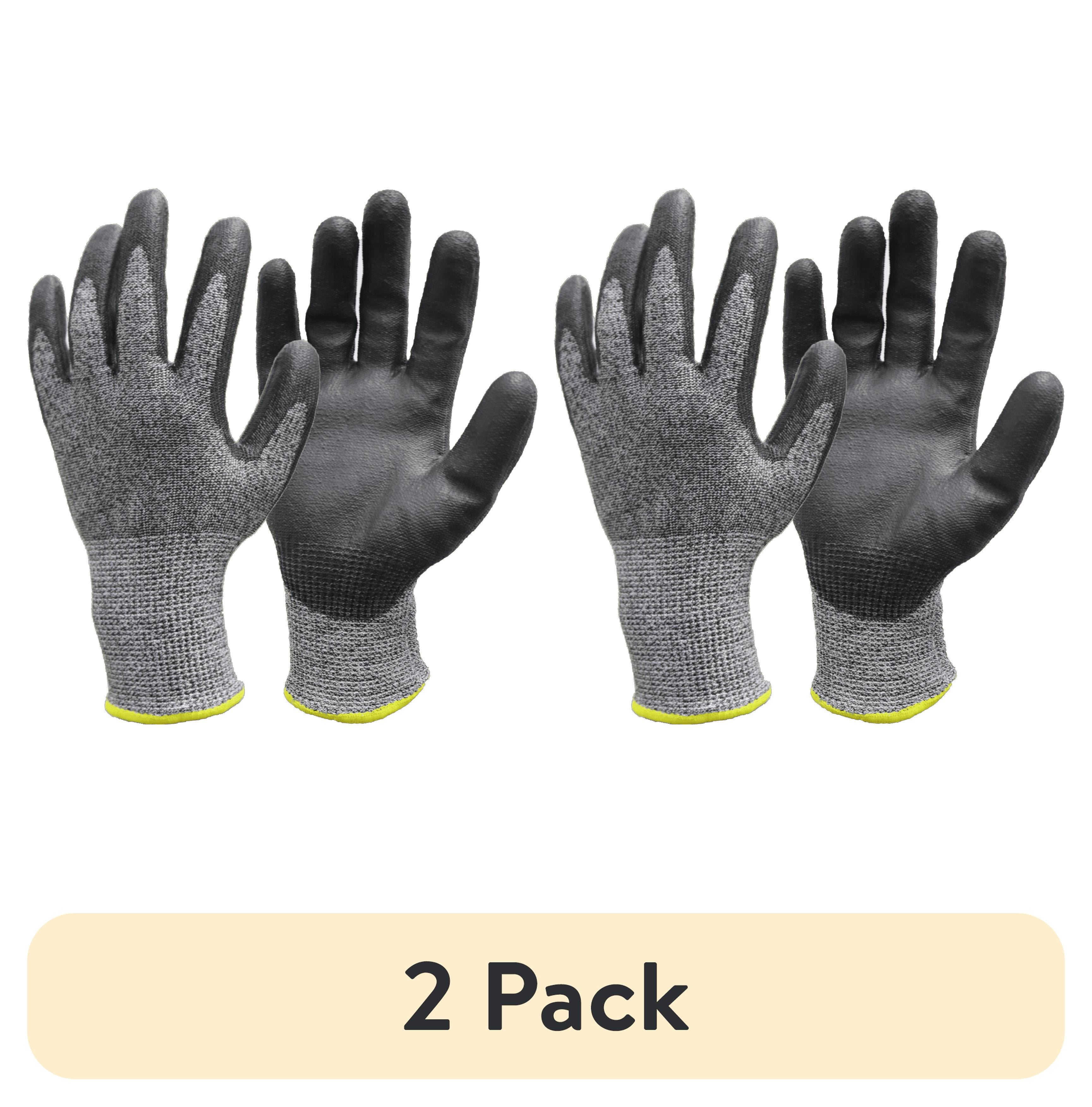 (2 pack) Hyper Tough HPPE ANSI A4 Anti Cut PU Coated Work Gloves, Full ...