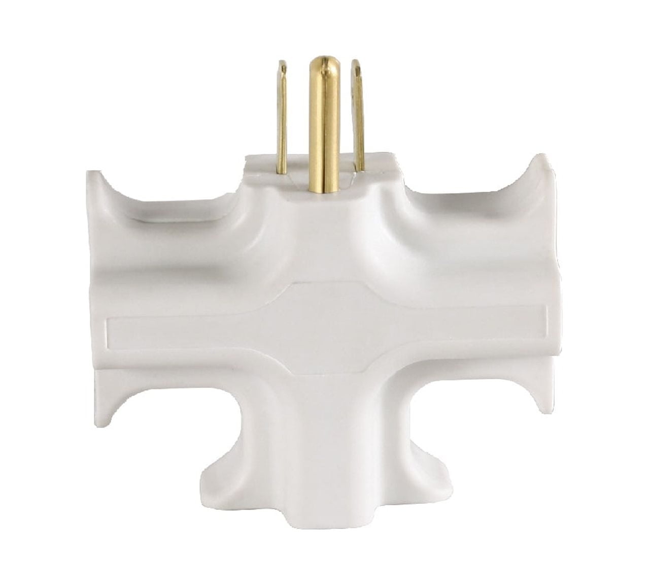 Hyper Tough Heavy Duty 3 Way Grounded Outlet White Indoor Use Adapter ...