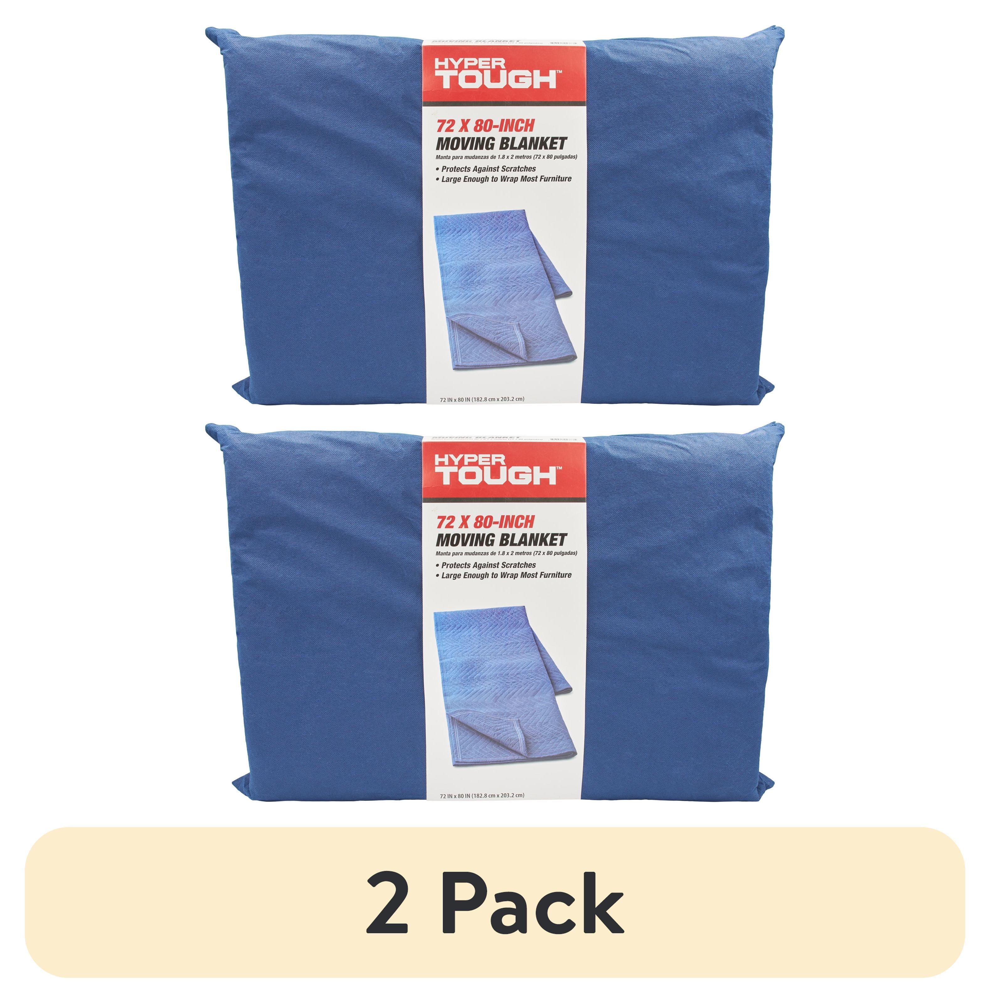 (2 pack) Hyper Tough Heavy-Duty Polyester Moving Blanket 72" x 80 ...