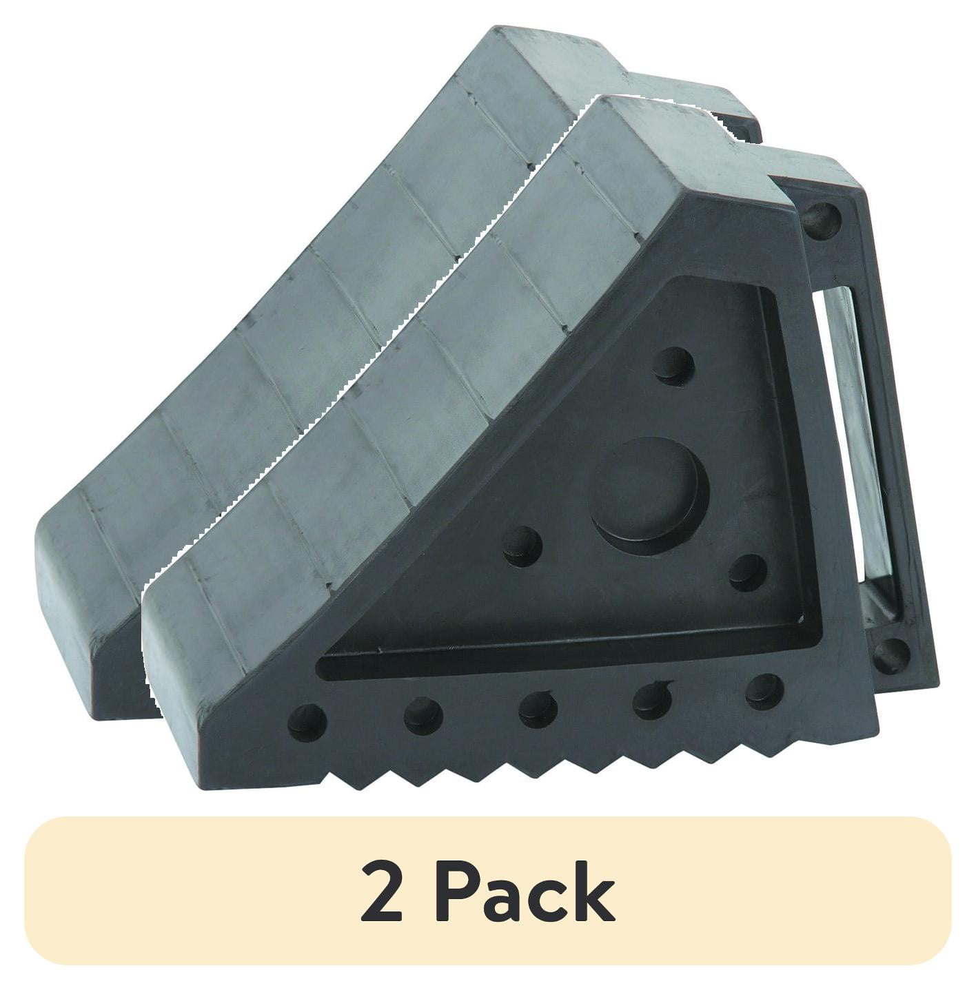 (2 pack) Hyper Tough Heavy Duty Solid Rubber Wheel Chock - Walmart.com