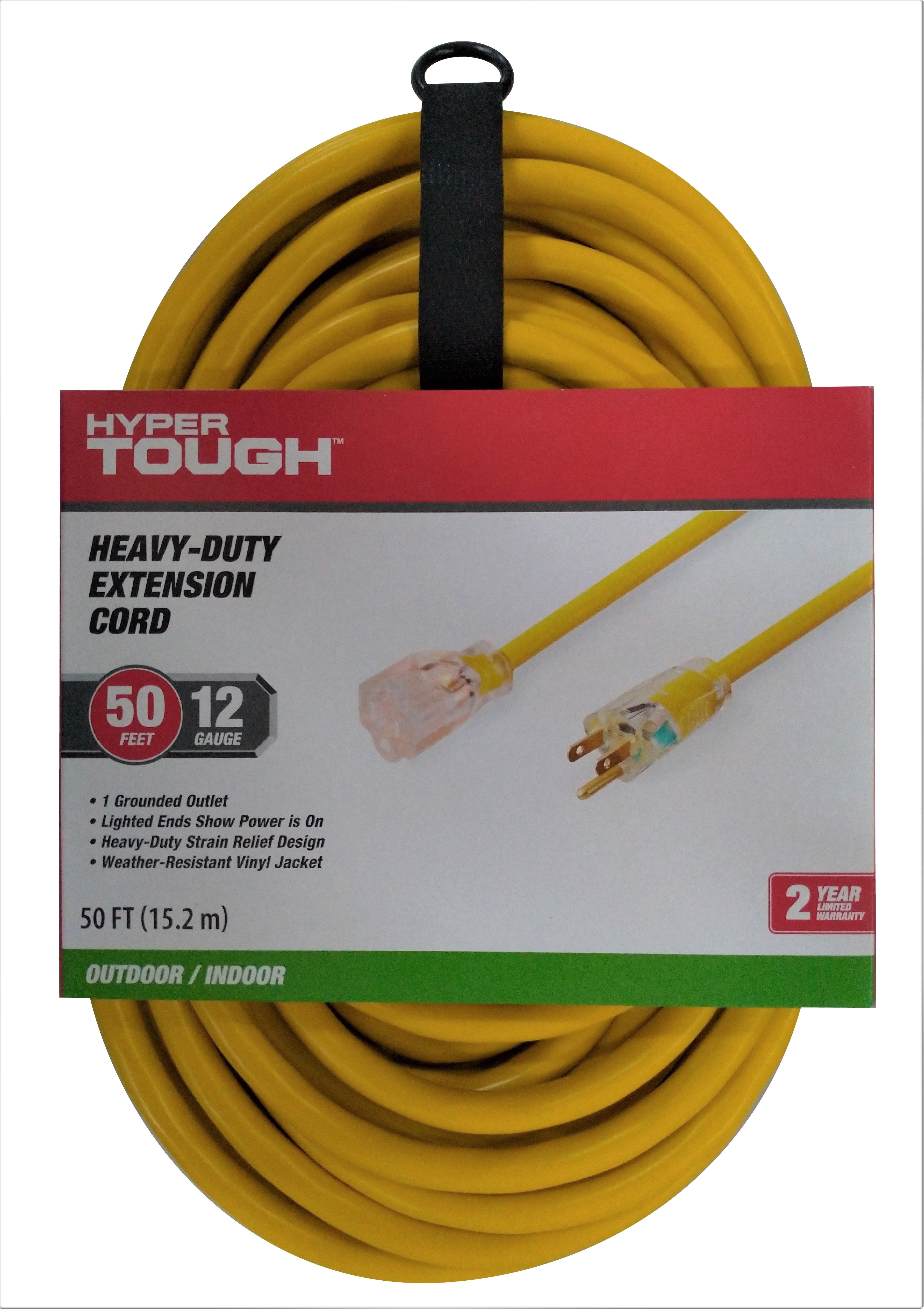 Hyper Tough Indoor/Outdoor Heavy Duty Extension Cord, 50’ - Walmart.com