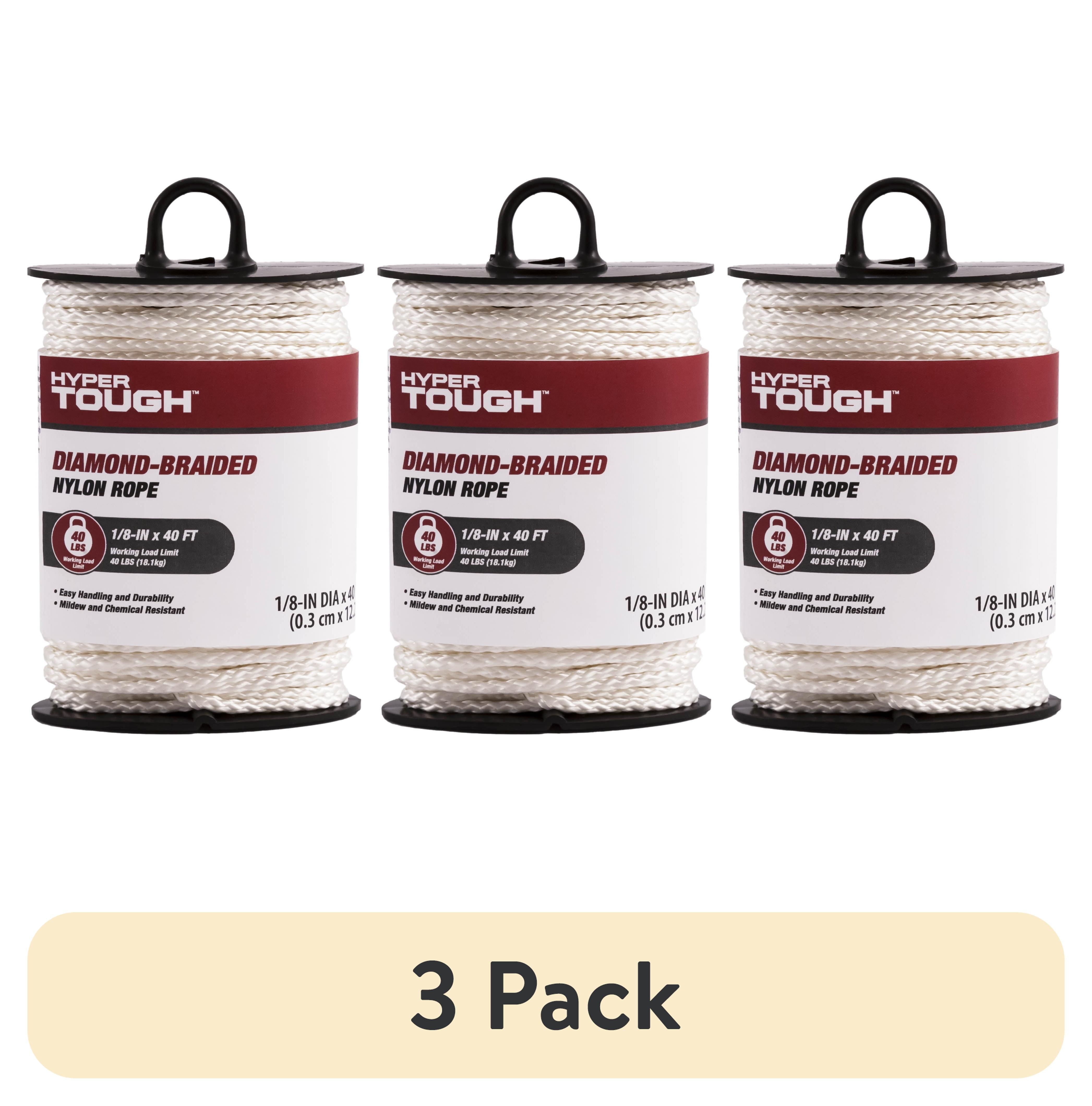 (3 pack) Hyper Tough Item NML40-HT, Nylon Blend Diamond Braid Rope ...