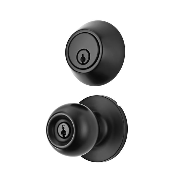 Hyper Tough Keyed Entry Ball Doorknob Lock and Single Cylinder Deadbolt ...