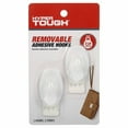 Hyper Tough, Medium Plastic Removable Hook, 2 White Oval Plastic Hooks ...