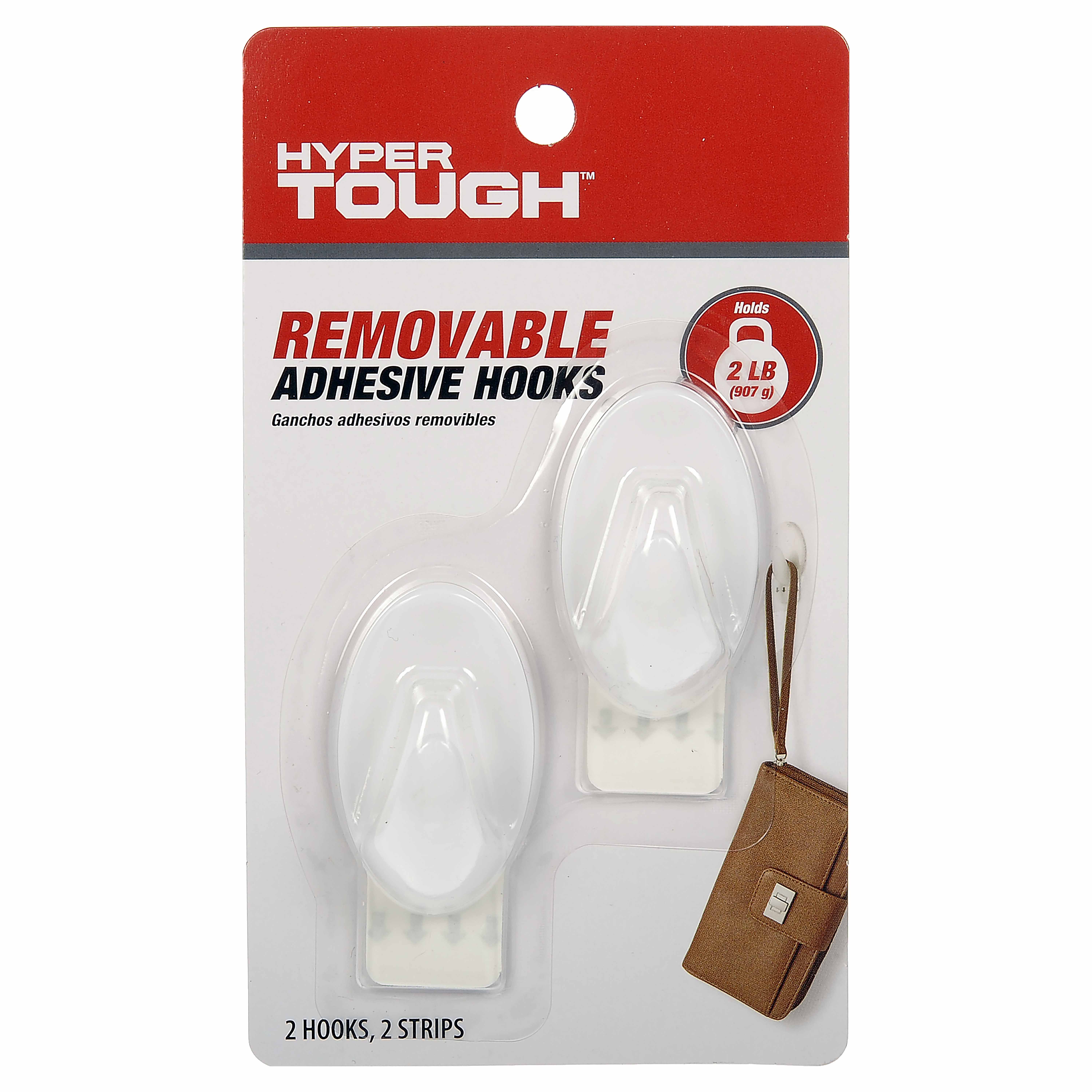 Hyper Tough Removable Hinged Hooks, 8 Count, White, Hinged Hooks and ...